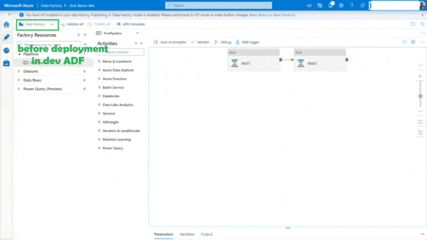 Automated Azure Data Factory publish with DevOps CI/CD pipeline
