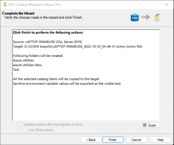 Export SSIS project from SQL Server - AzureOps