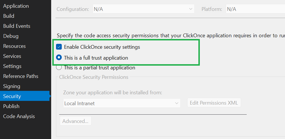 ClickOnce does not support the request execution level 'requireAdministrator' - AzureOps