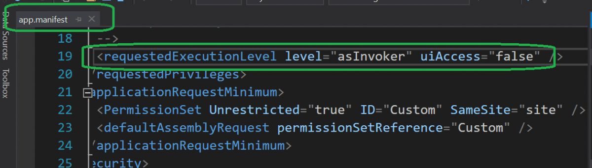 ClickOnce does not support the request execution level 'requireAdministrator' - AzureOps