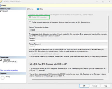 Create SSIS Catalog in SQL Server - AzureOps