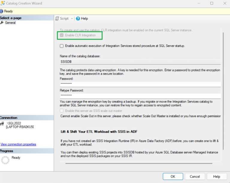 Create SSIS Catalog in SQL Server - AzureOps