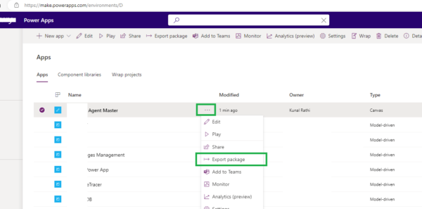 Export and Import PowerApps Package - AzureOps