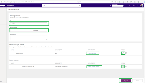 Export and Import PowerApps Package - AzureOps